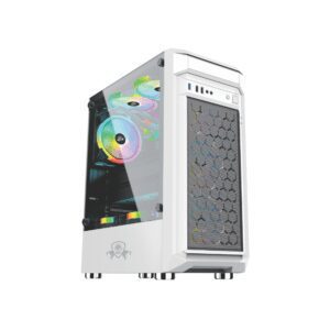 SHADOW WHiTE GAMiNG PC CASE WiTH 3 RGB FAN MiD TOWER