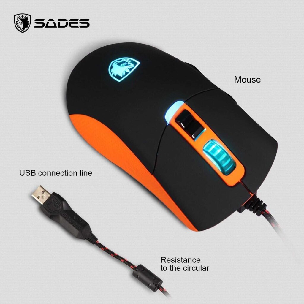 SADES GUNBLADE S16 RGB GAMING MOUSE USB WIRED CUSTOMIZABLE