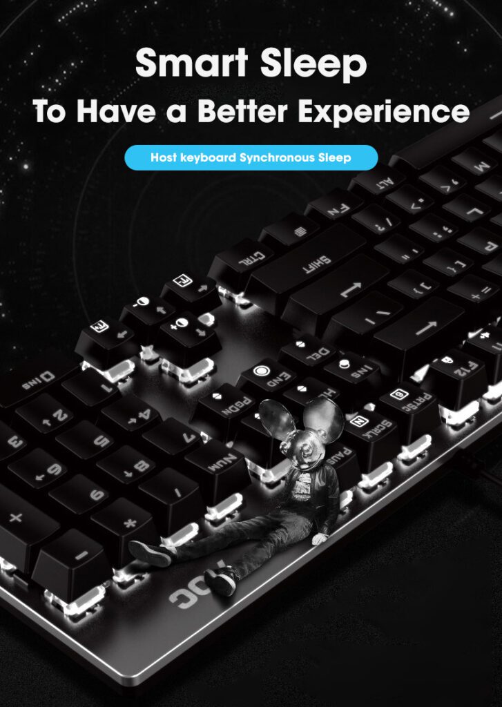AOC GK410 RGB MECHANICAL GAMING KEYBOARd WiTH BLUE SWiTCH