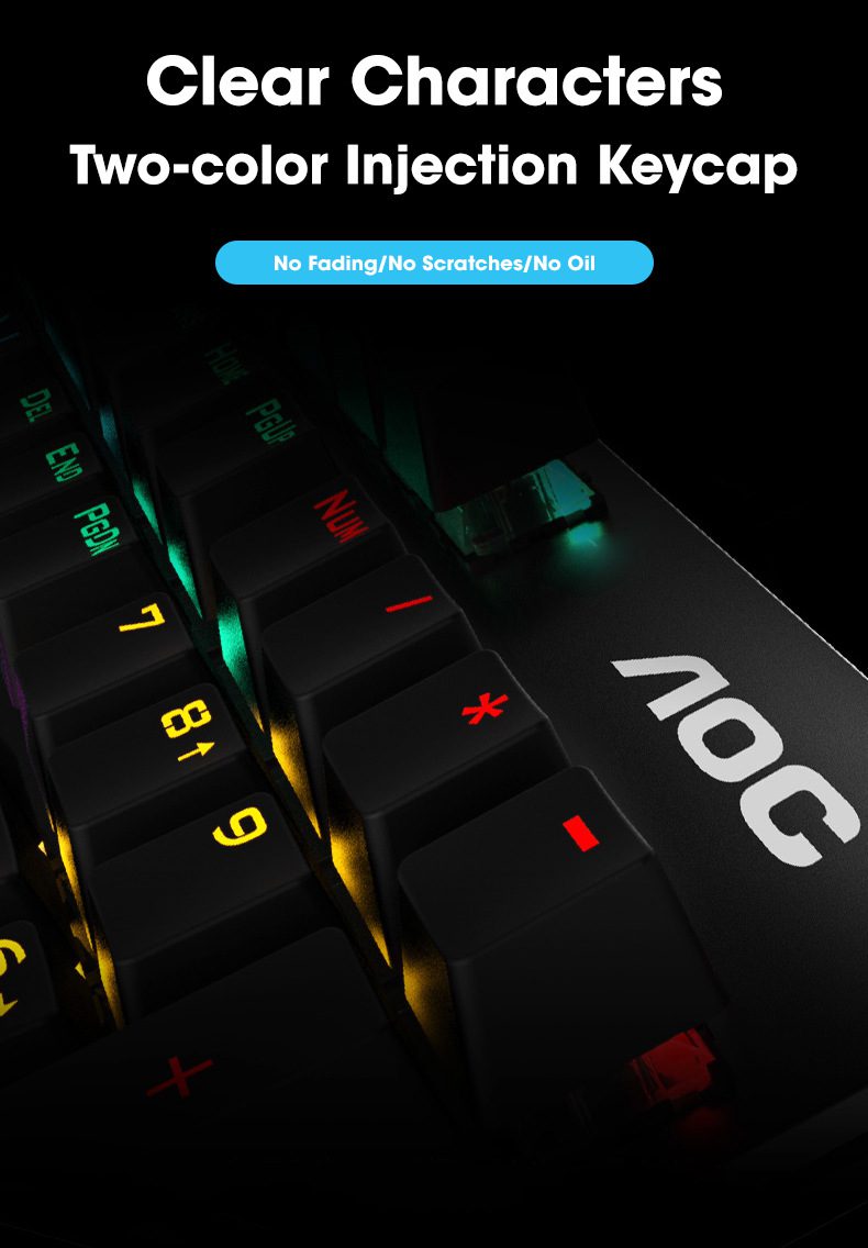 AOC GK410 RGB MECHANICAL GAMING KEYBOARd WiTH BLUE SWiTCH