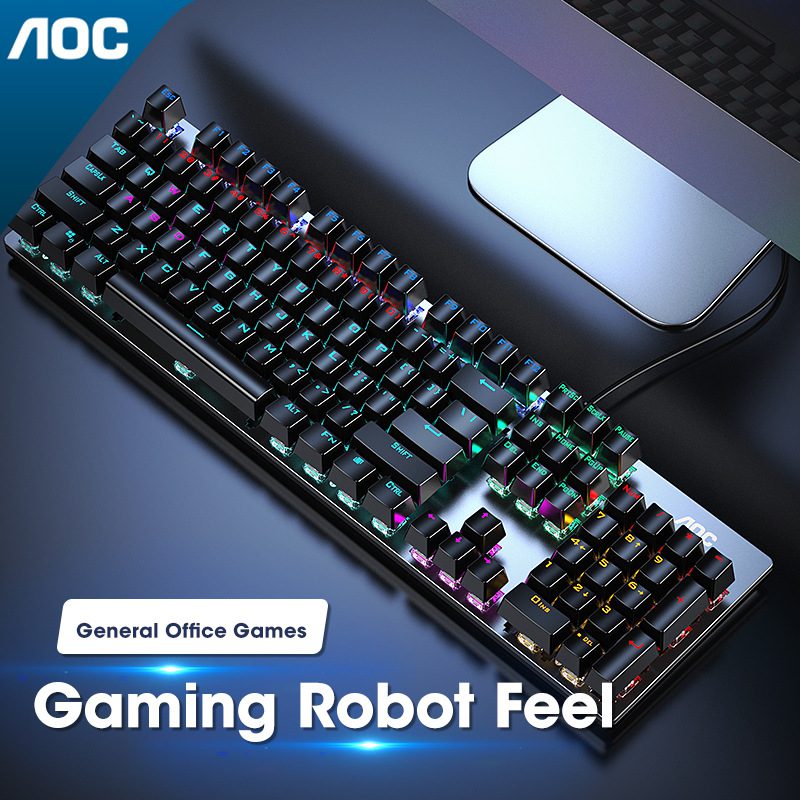 AOC GK410 RGB MECHANICAL GAMING KEYBOARd WiTH BLUE SWiTCH