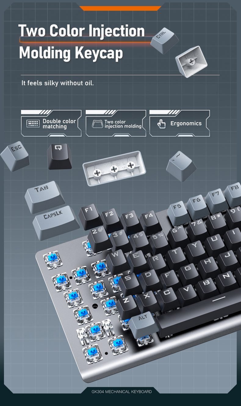 LECOO GK304 RGB WIRED MECHANiCAL KEYBOARD 87 KEY BLUE SWITCH