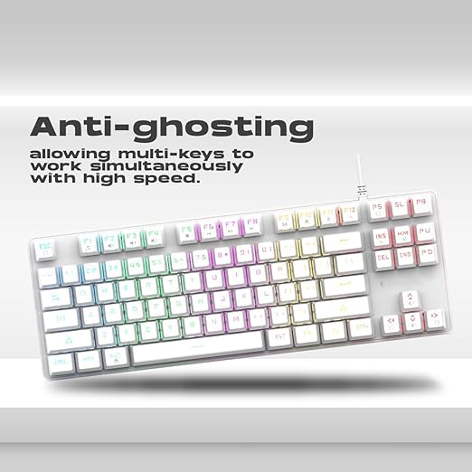 GAMESTOP GS200 RGB GAMiNG MECHANiCAL KEYBOARD FPS SNiPER WHT