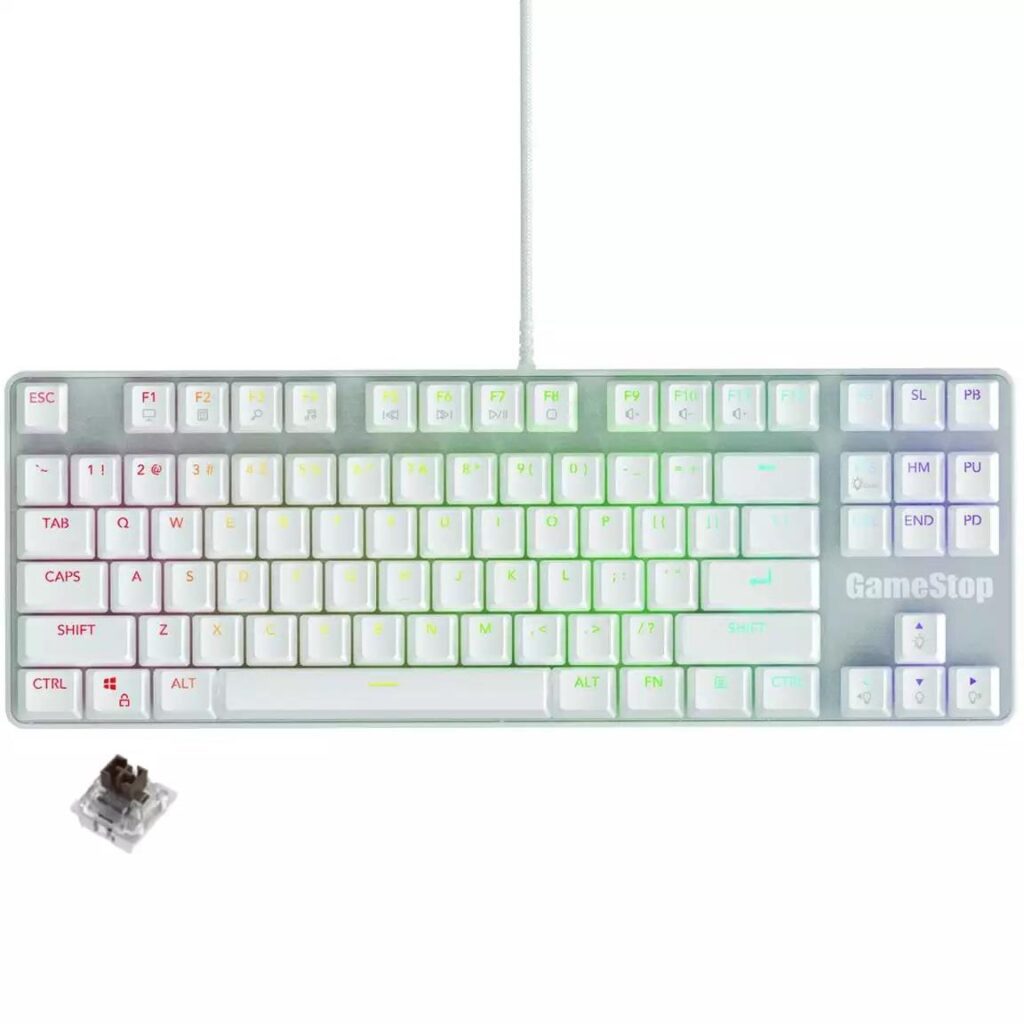 GAMESTOP GS200 RGB GAMiNG MECHANiCAL KEYBOARD FPS SNiPER WHT