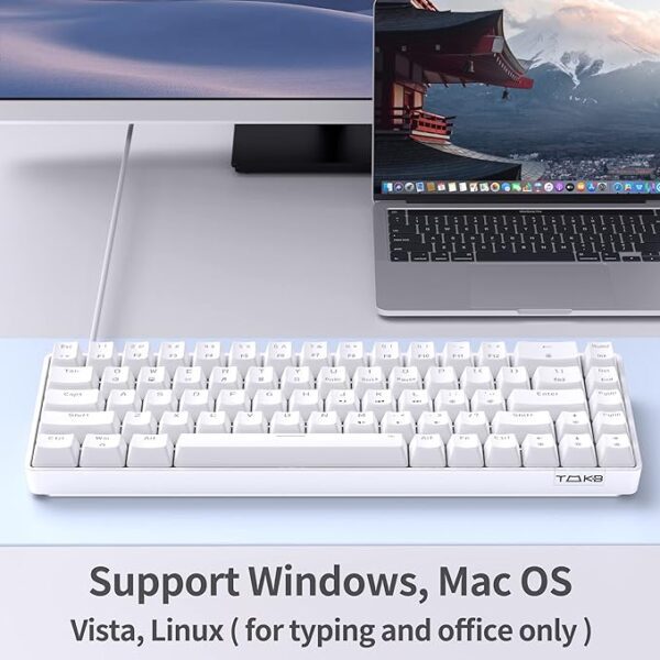 TMKB T63 RGB WiRELESS MECHANiCAL GAMiNG KEYBOARD WHITE 60%