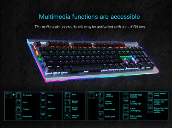 HP GK520 RGB MECHANiCAL GAMiNG KEYBOARD WiTH BLUE SWiTCH