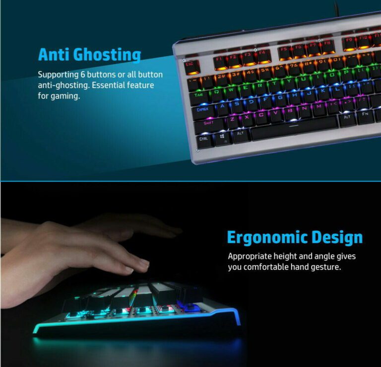 HP GK520 RGB MECHANiCAL GAMiNG KEYBOARD WiTH BLUE SWiTCH
