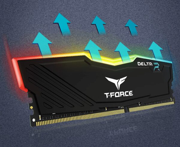 16GB DDR4 GAMiNG RAM 3600Mhz RGB T-FoRCE DELTA BLACK DESKTOP