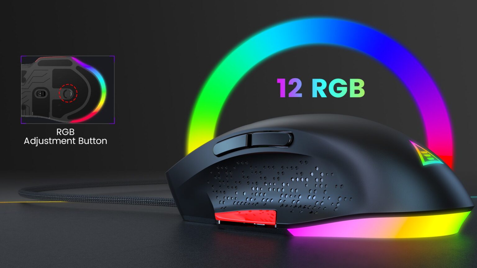 EKSA EM600 USB RGB GAMING MOUSE 12000 DPI PROGRAMMABLE MiCE