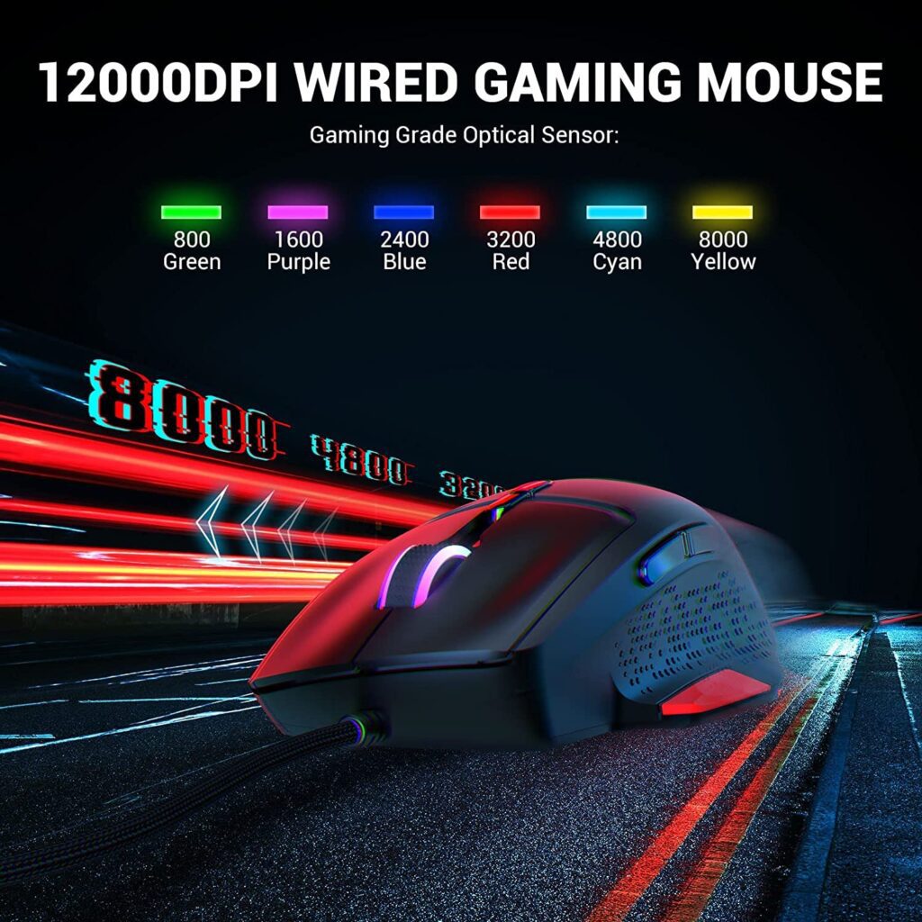 EKSA EM600 USB RGB GAMING MOUSE 12000 DPI PROGRAMMABLE MiCE