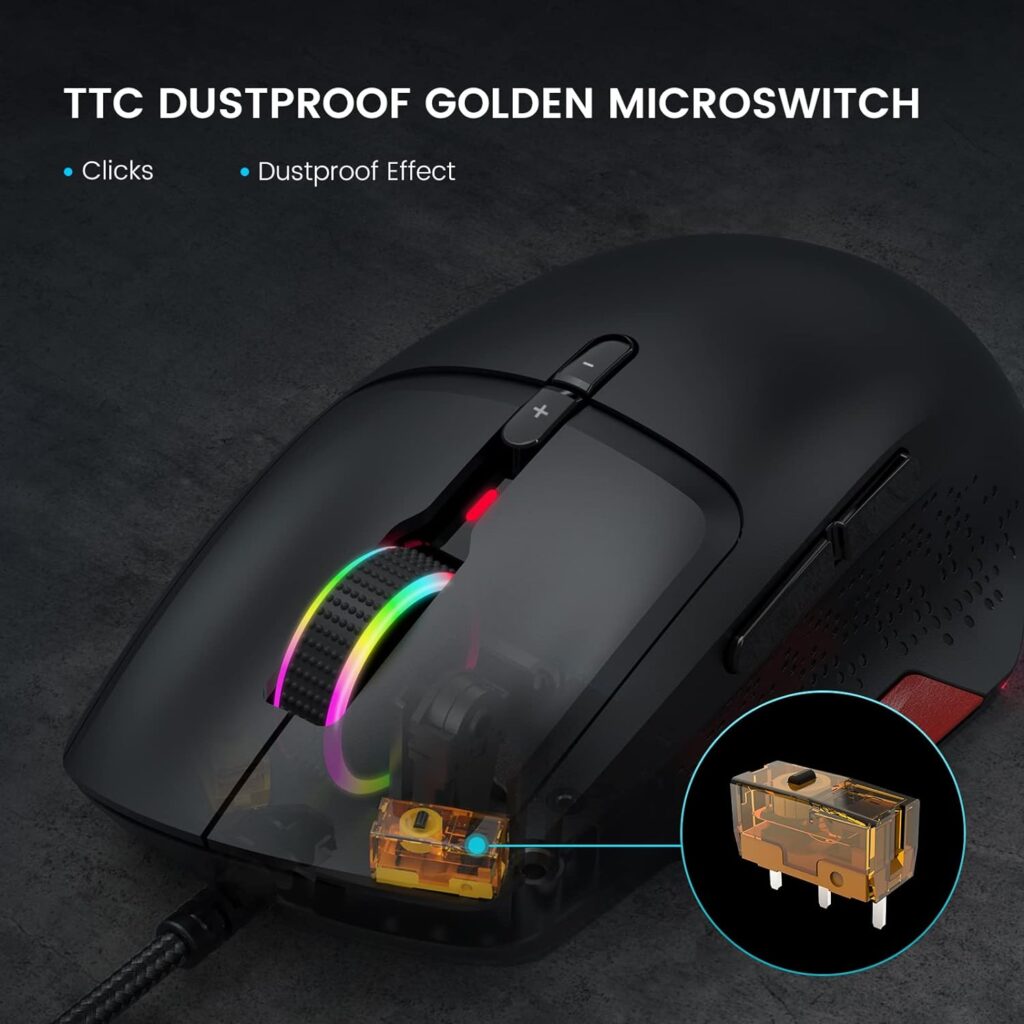 EKSA EM600 USB RGB GAMING MOUSE 12000 DPI PROGRAMMABLE MiCE