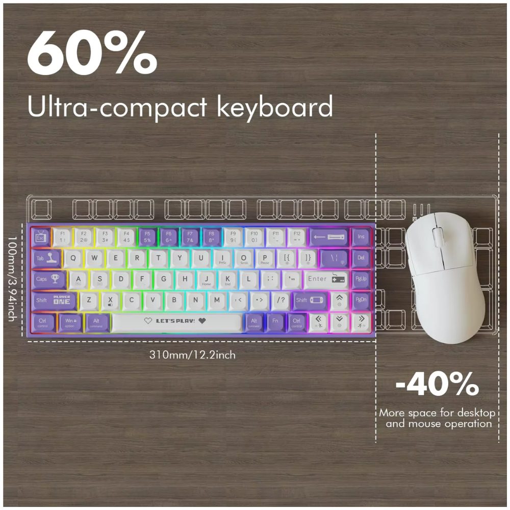 AJAZZ AK680 RGB MECHANiCAL GAMiNG KEYBOARD BLUE SWiTCH PR-WH