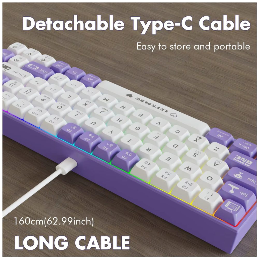 AJAZZ AK680 RGB MECHANiCAL GAMiNG KEYBOARD BLUE SWiTCH PR-WH