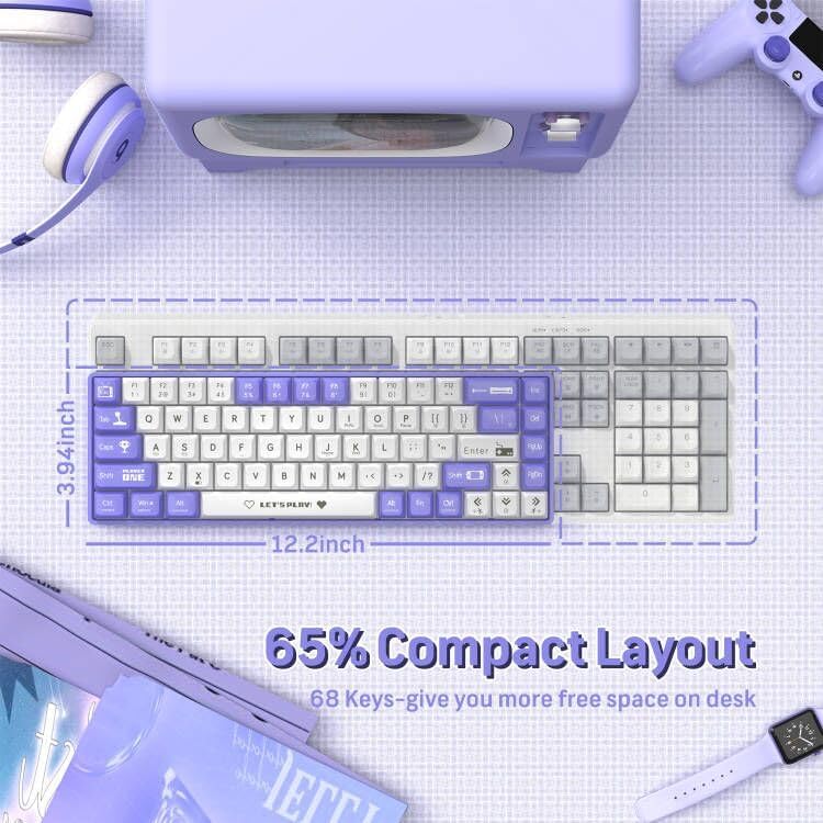 AJAZZ AK680 RGB MECHANiCAL GAMiNG KEYBOARD BLUE SWiTCH PR-WH