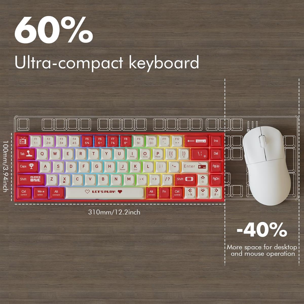 AJAZZ AK680 RGB MECHANiCAL GAMiNG KEYBOARD BLUE SWiTCH RED