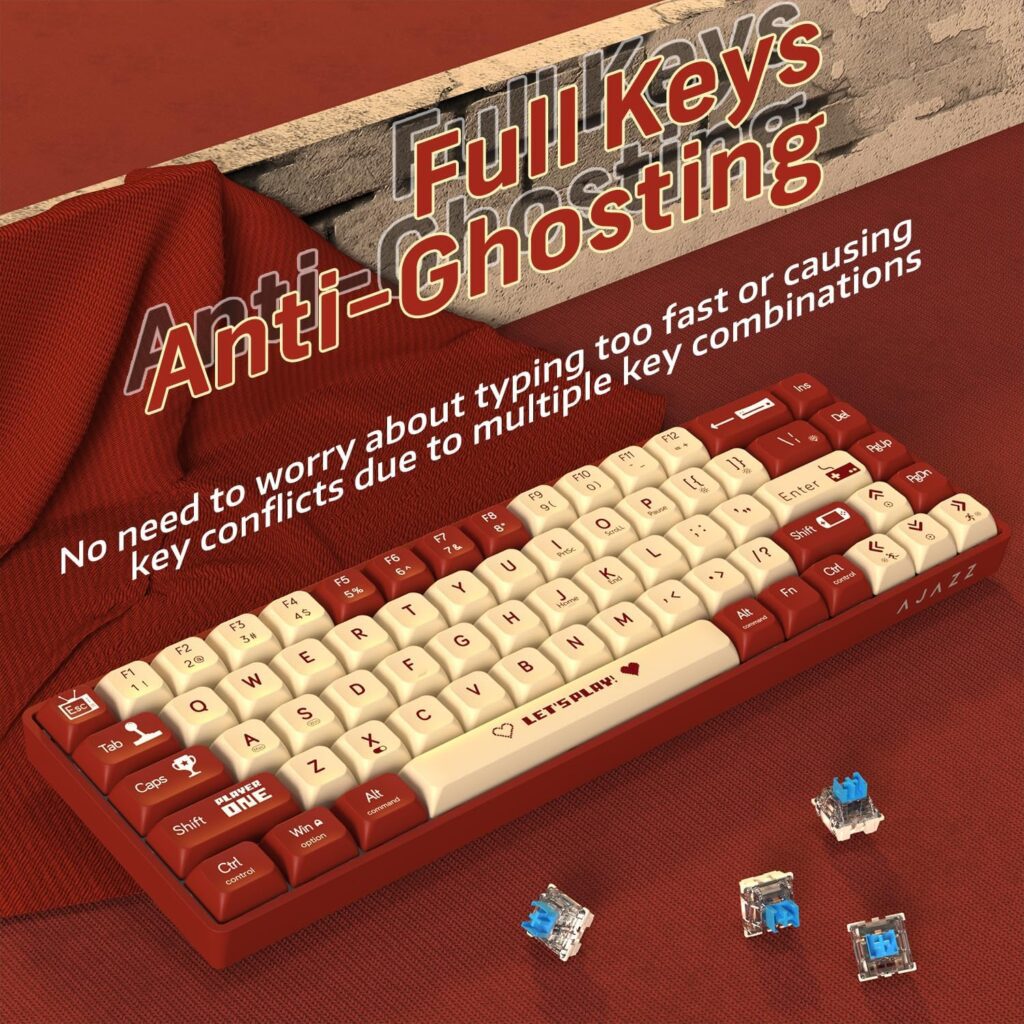 AJAZZ AK680 RGB MECHANiCAL GAMiNG KEYBOARD BLUE SWiTCH RED