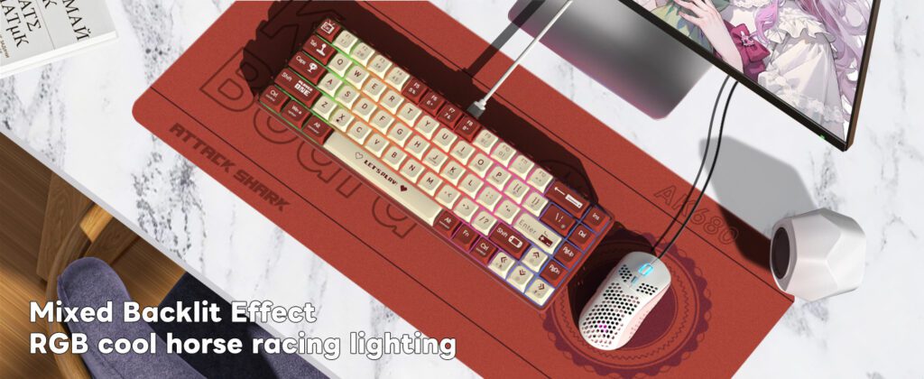 AJAZZ AK680 RGB MECHANiCAL GAMiNG KEYBOARD BLUE SWiTCH RED