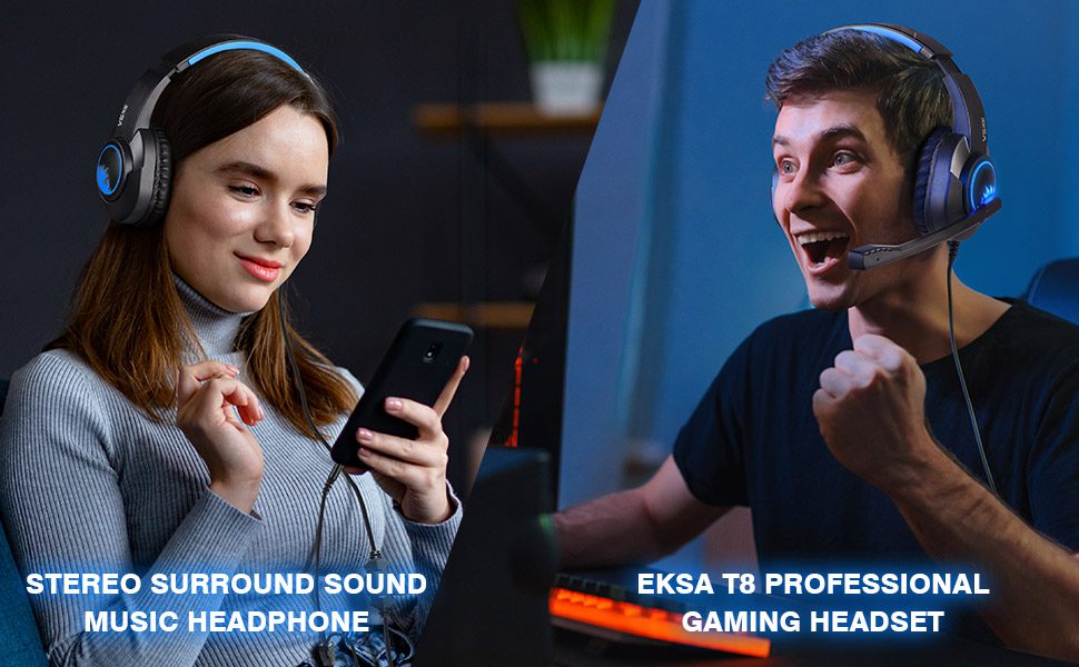 EKSA T8 GAMING HEADPHONE NOiCE CANCELiNG MiC SURROUND SOUND