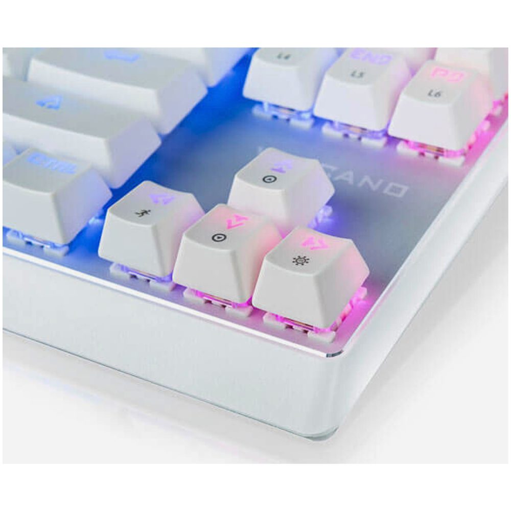 MODECOM VOLCANO RGB GAMING MECHANICAL KEYBOARD LANPARTY WHT