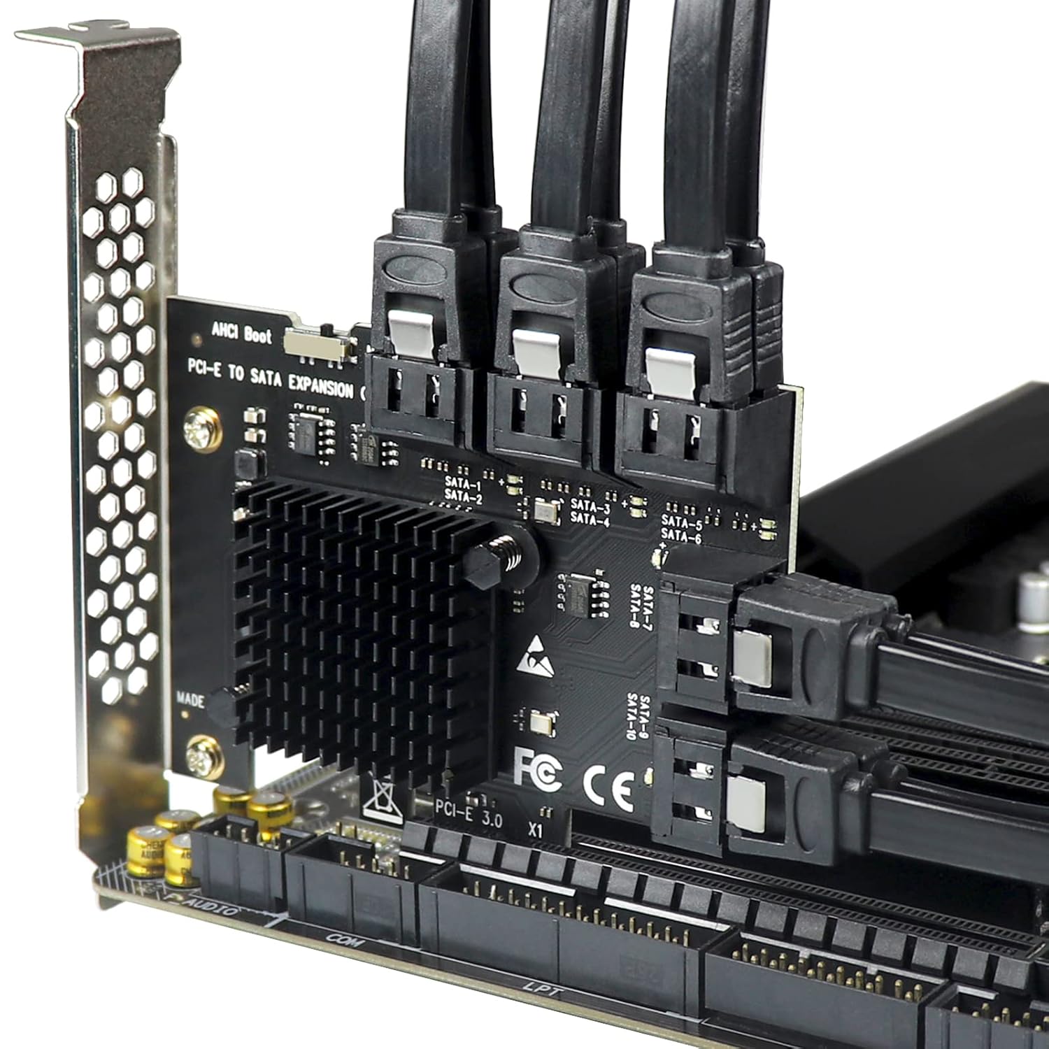 10 PORT SATA CARD PCIe 3.0 6Gbps CONTROLLER EXPANSION CARD