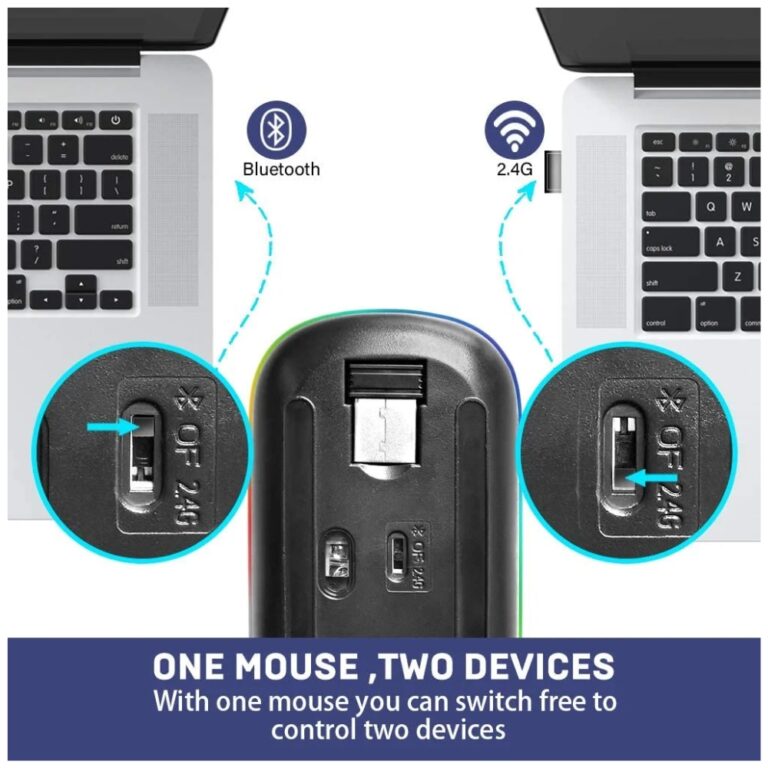 HP W10 RGB BLUETOOTH & WiRELESS MOUSE RECHARGEABLE TYPE-C