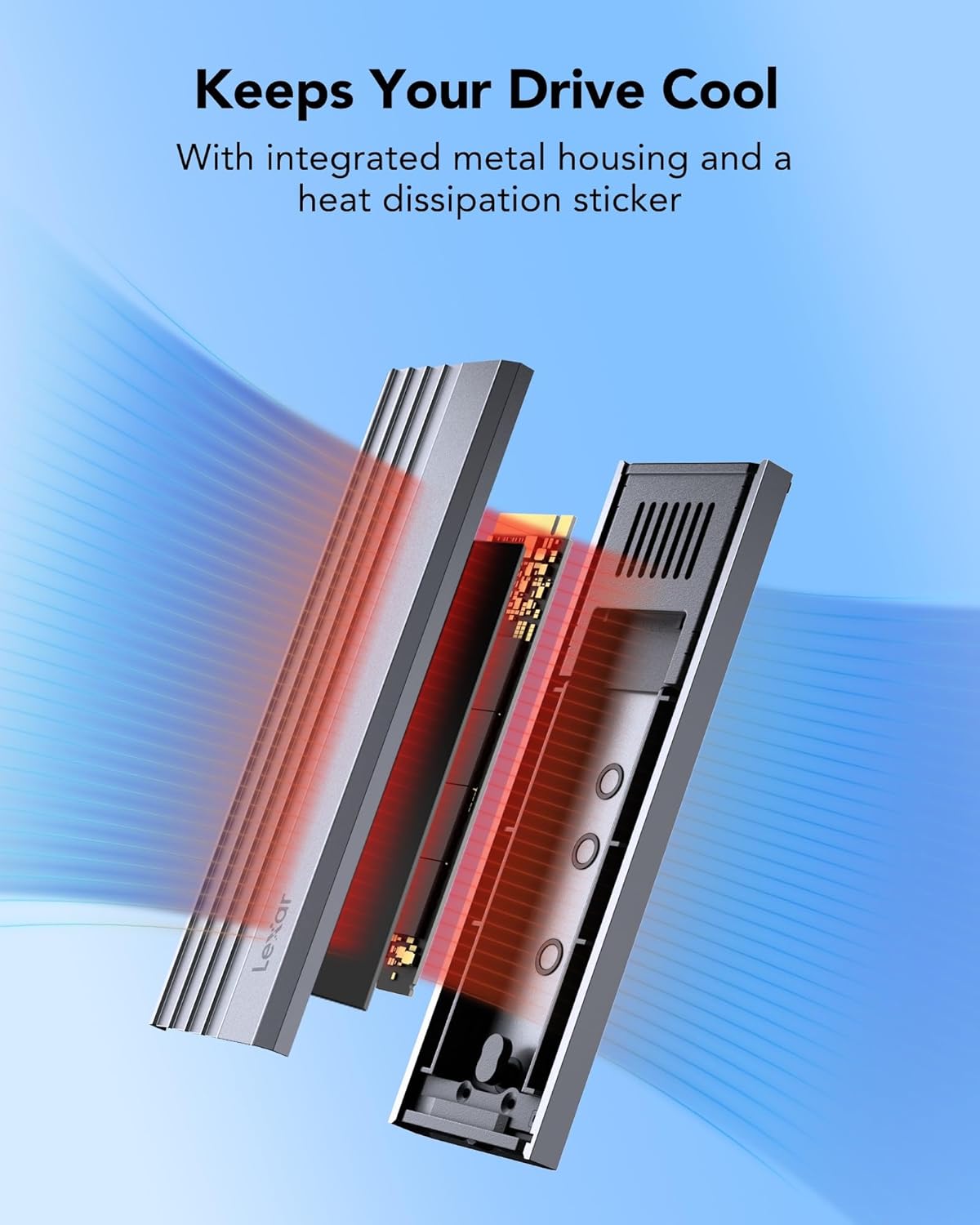 LEXAR M.2 NVMe SSD ENCLOSURE E300 10GBps, Type-C, USB 3.2