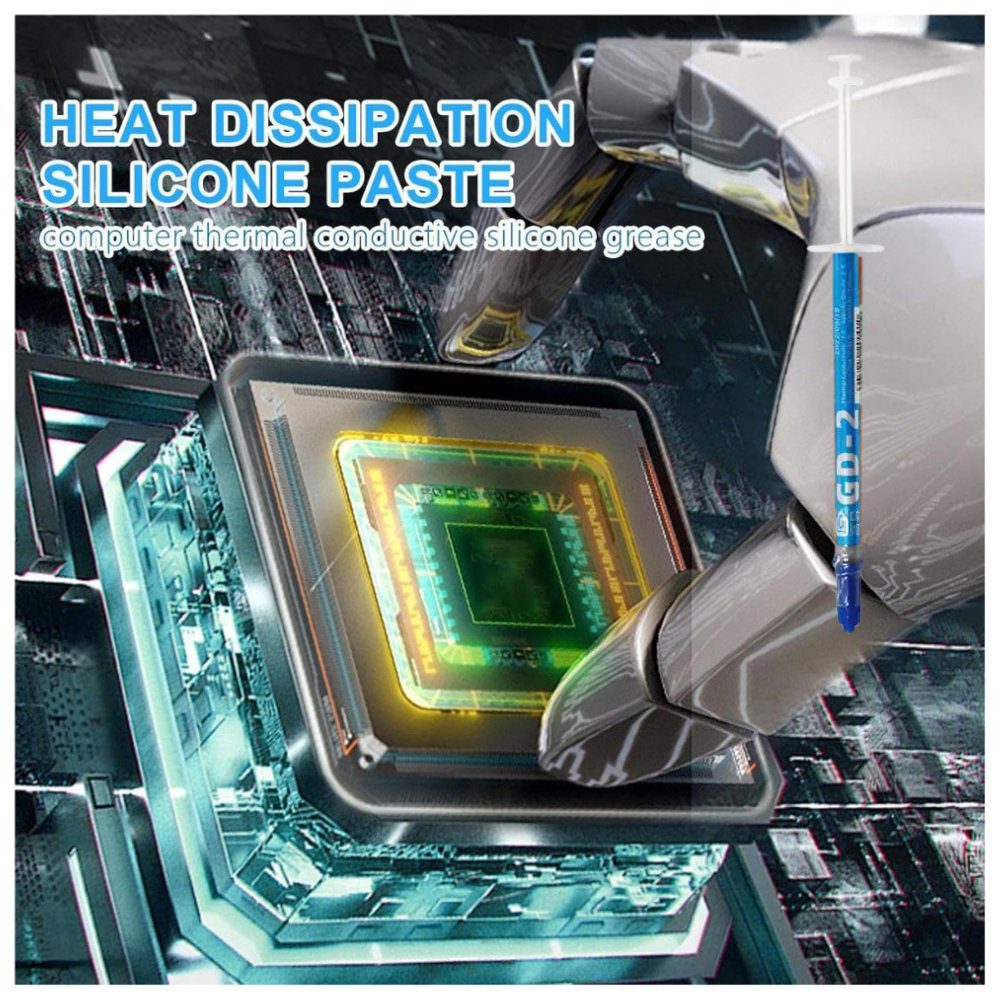 GD-2 THERMAL PASTE 1g GREASE CONDUCTIVITY 7.5W/M-K GRAY