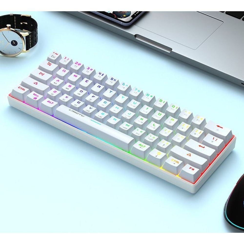 LANGTU G1000 RGB WiRELESS MECHANICAL KEYBOARD BLUE SWITCH WH