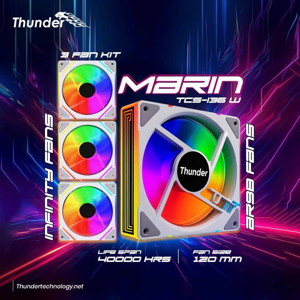 THUNDER MARiN iNFiNiTY ARGB FAN TCS-i36W White (3 Fans KiT)